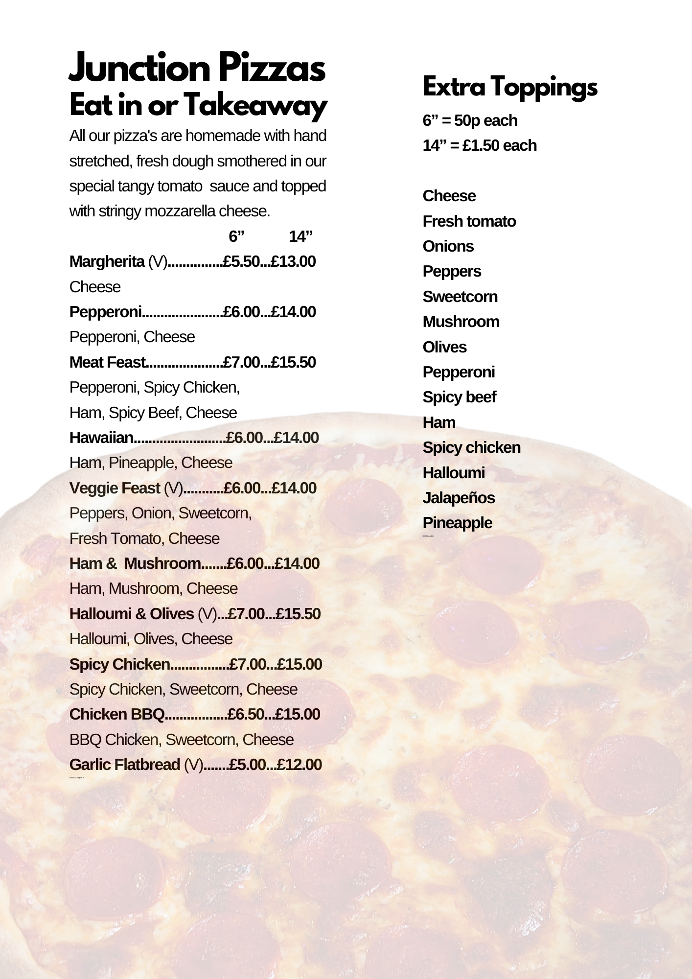 Our Menus – Junction Pub Rainford